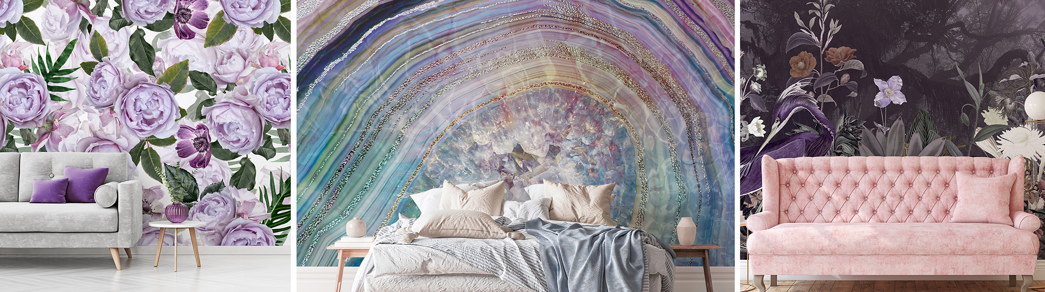 'Pretty in Purple' Wallpaper Murals by Wallsauce - Fashion Trendsetter
